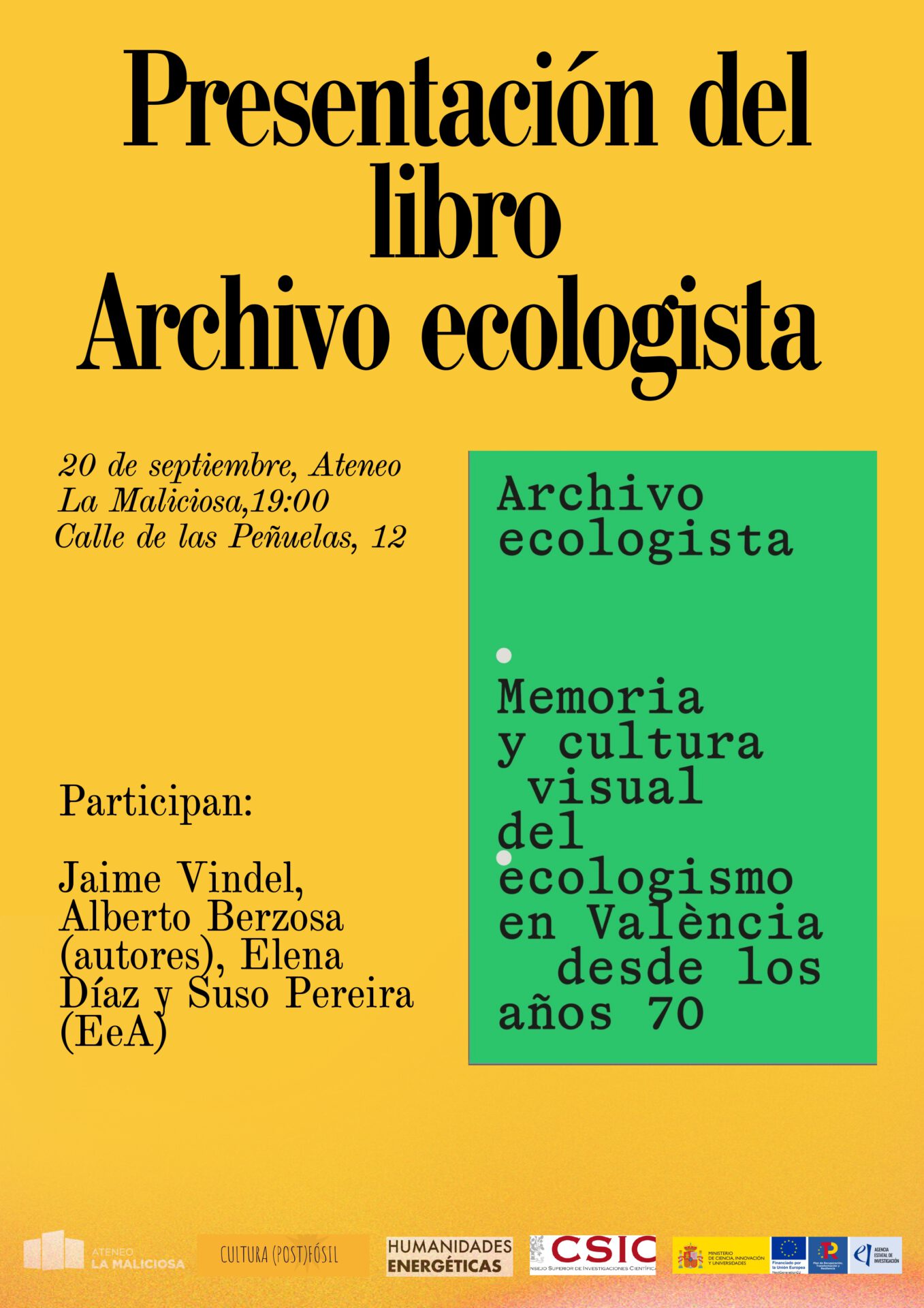 Presentación libro "Archivo ecologista" - Ateneo Maliciosa
